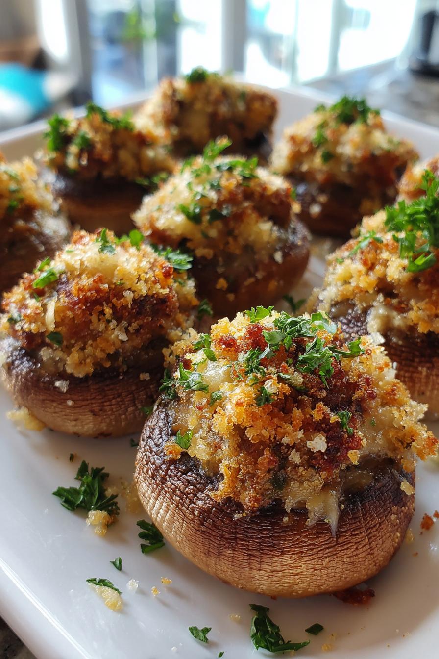 Fantastic Spicy Sausage Stuffed Mushrooms - Home Vibe