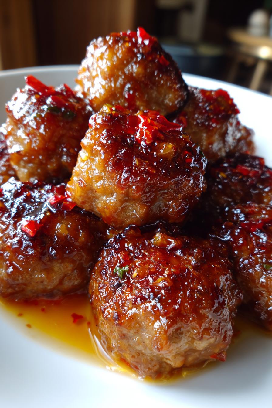 Amazing Sweet Chilli Minced Pork Meatballs - Home Vibe